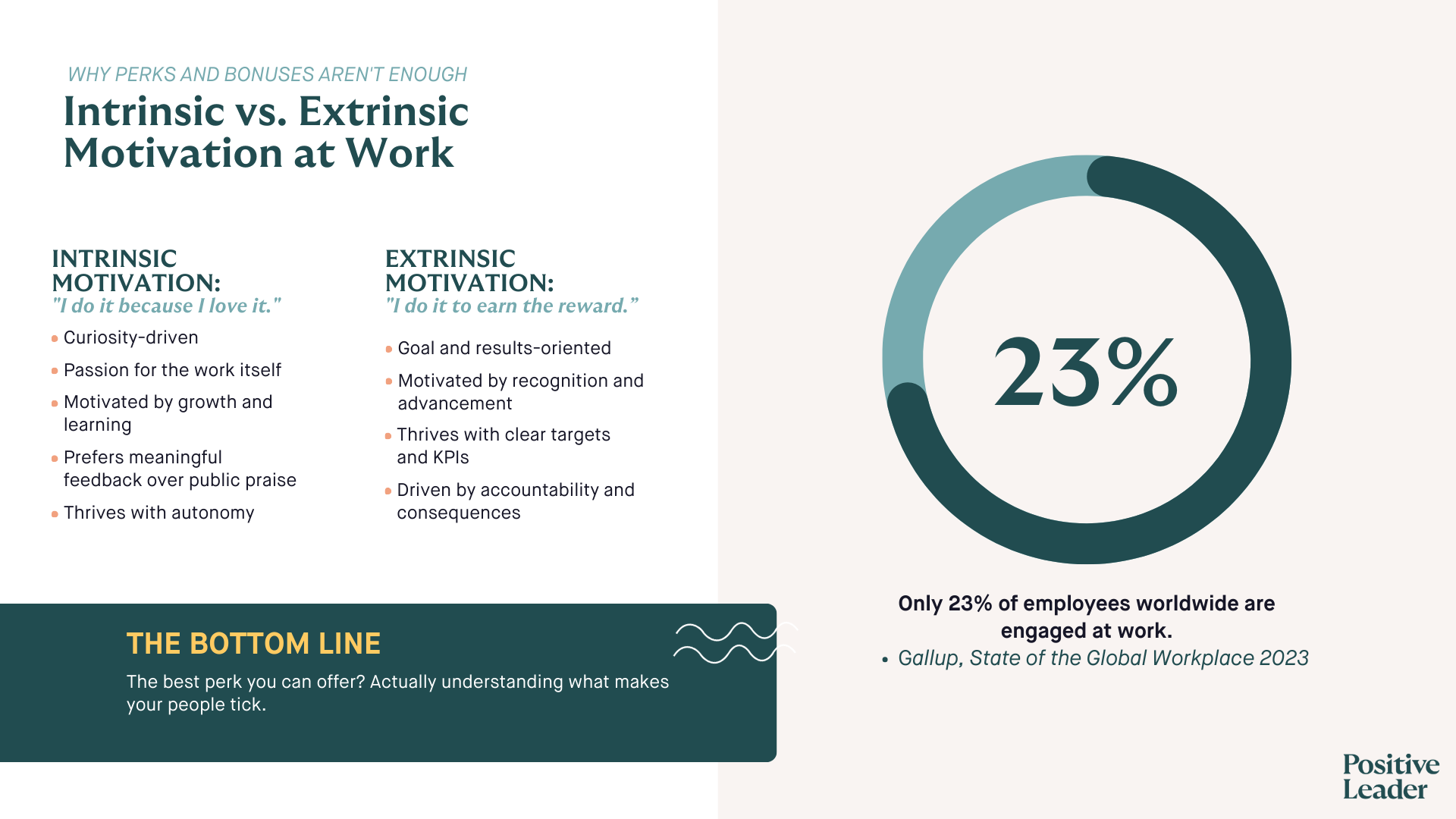 Intrinsic vs. Extrinsic Motivation at Work: Why Perks and Bonuses Aren ...